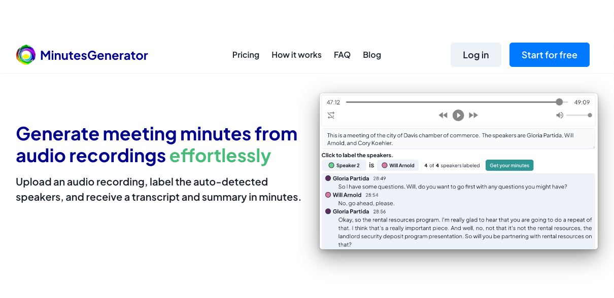 MinutesGenerator: AI Meeting Minutes Generator